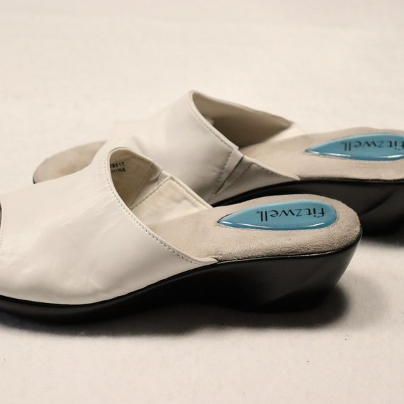 Fitzwell | Shoes | Womens Fitzwell White Leather Wedges Size 7 | Poshmark